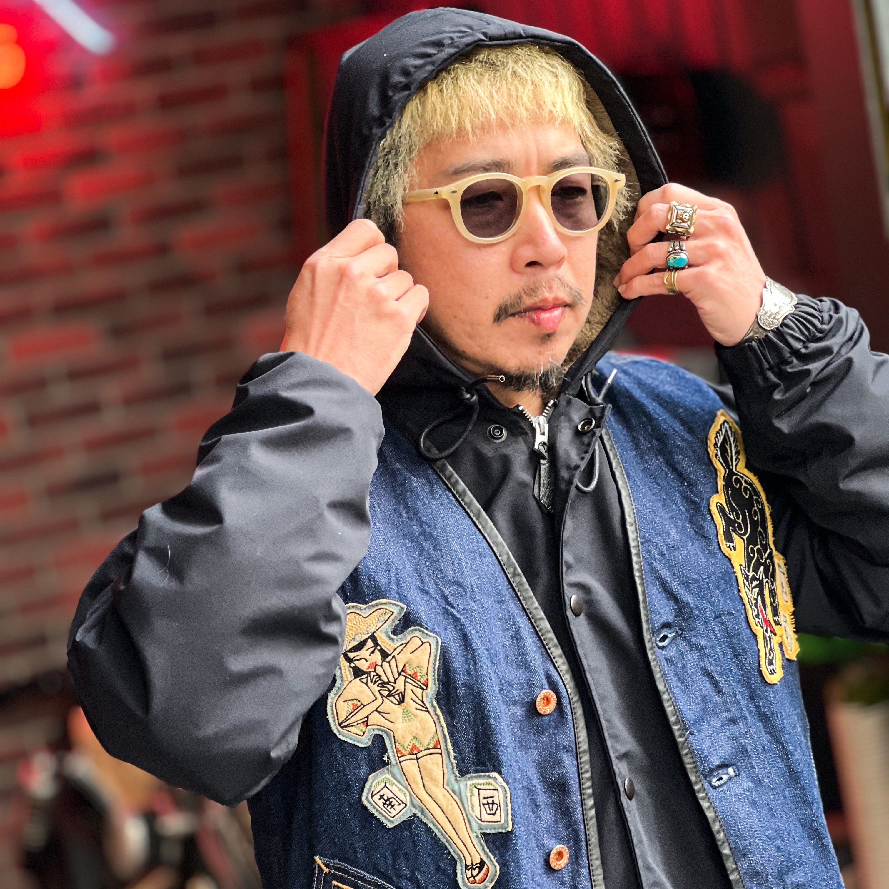 CYCLE FUR WINDBREAKER HOODIE - BLACK – May club