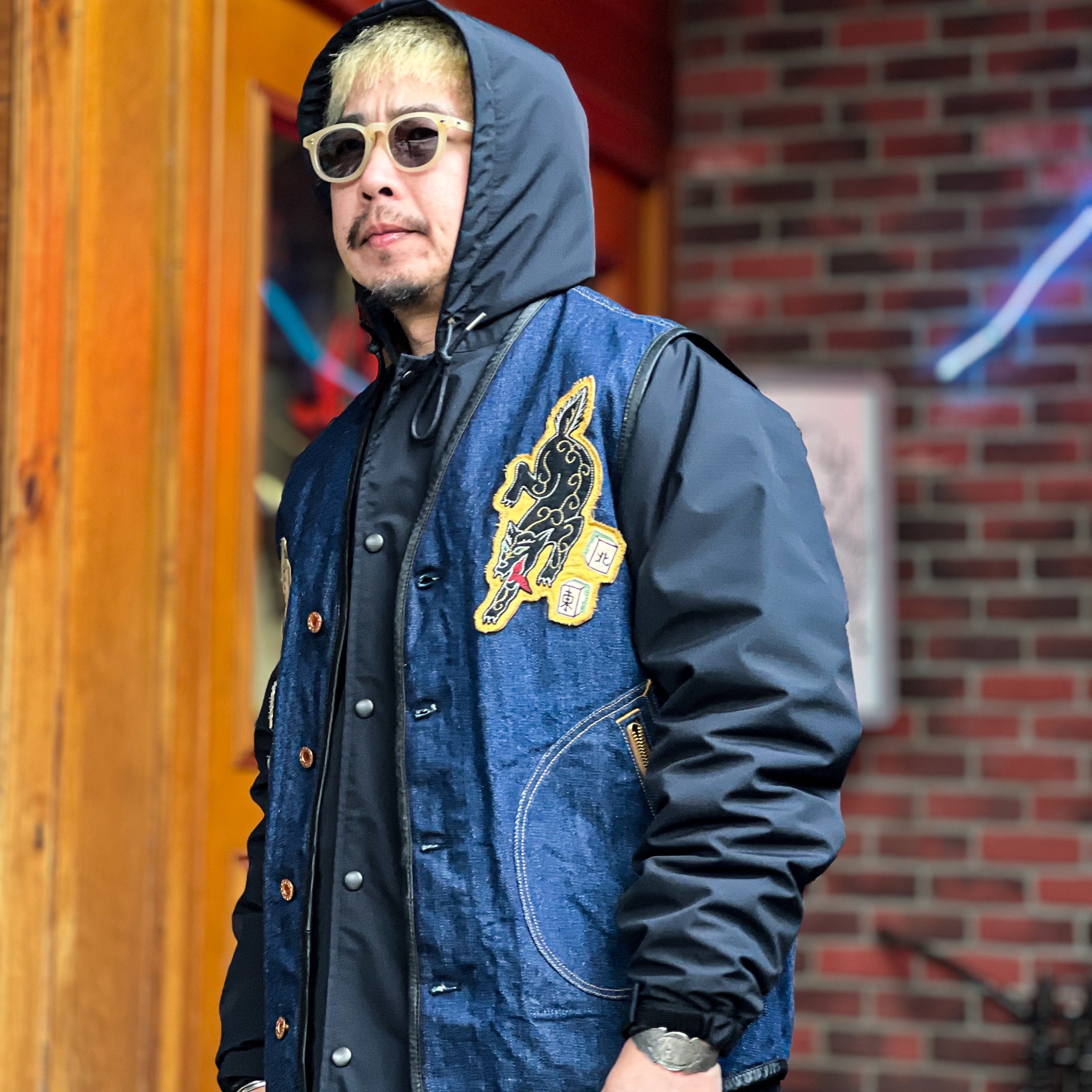 CYCLE FUR WINDBREAKER HOODIE - BLACK – May club